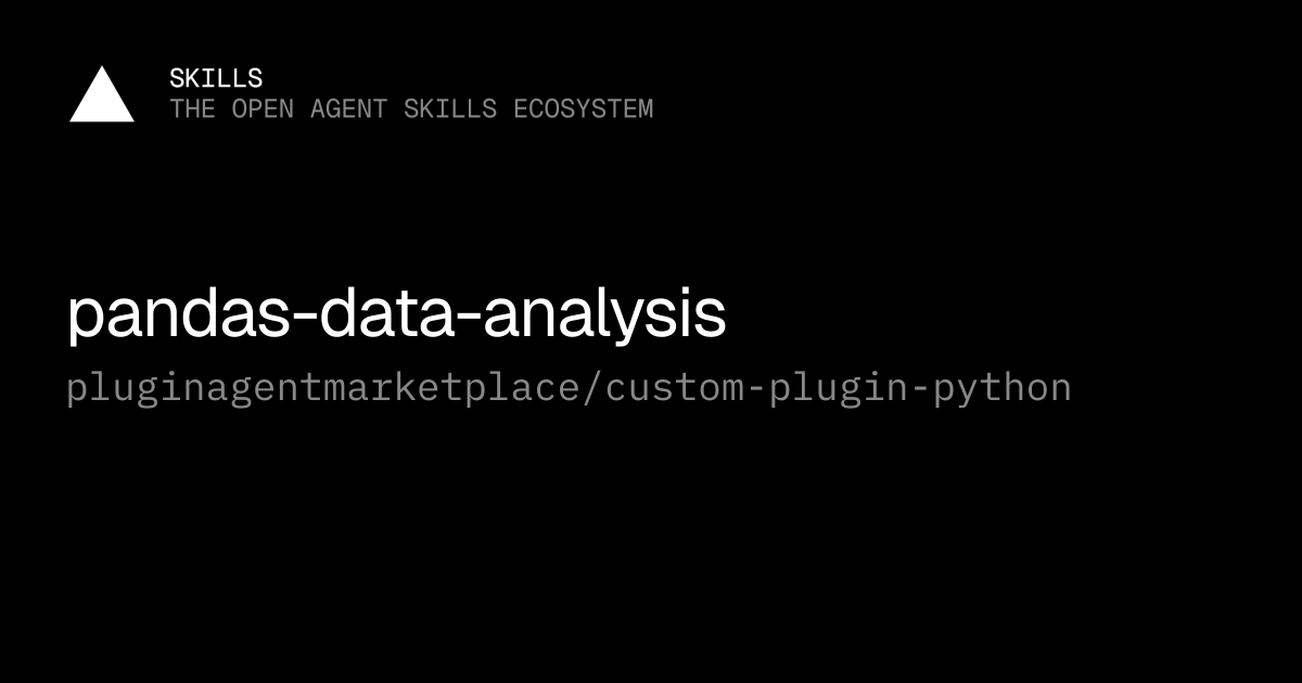 Pandas Data Analysis — pluginagentmarketplace/custom-plugin-python