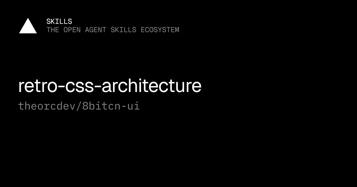 retro-css-architecture — theorcdev/8bitcn-ui