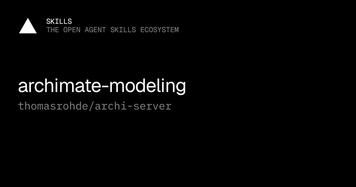 archimate-modeling — thomasrohde/archi-server